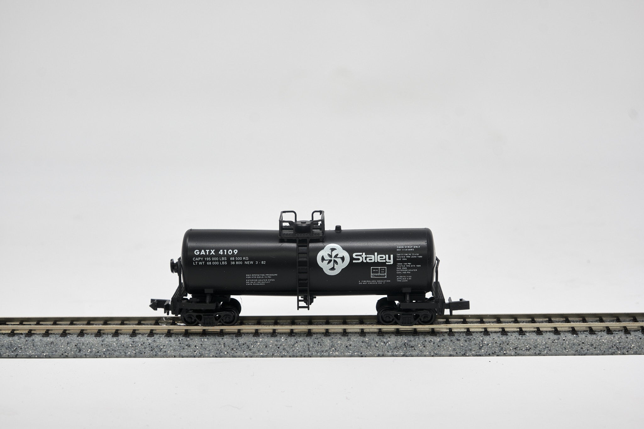 N 40FT Tank Car Staley Car#4109 – Con-Cor Trains