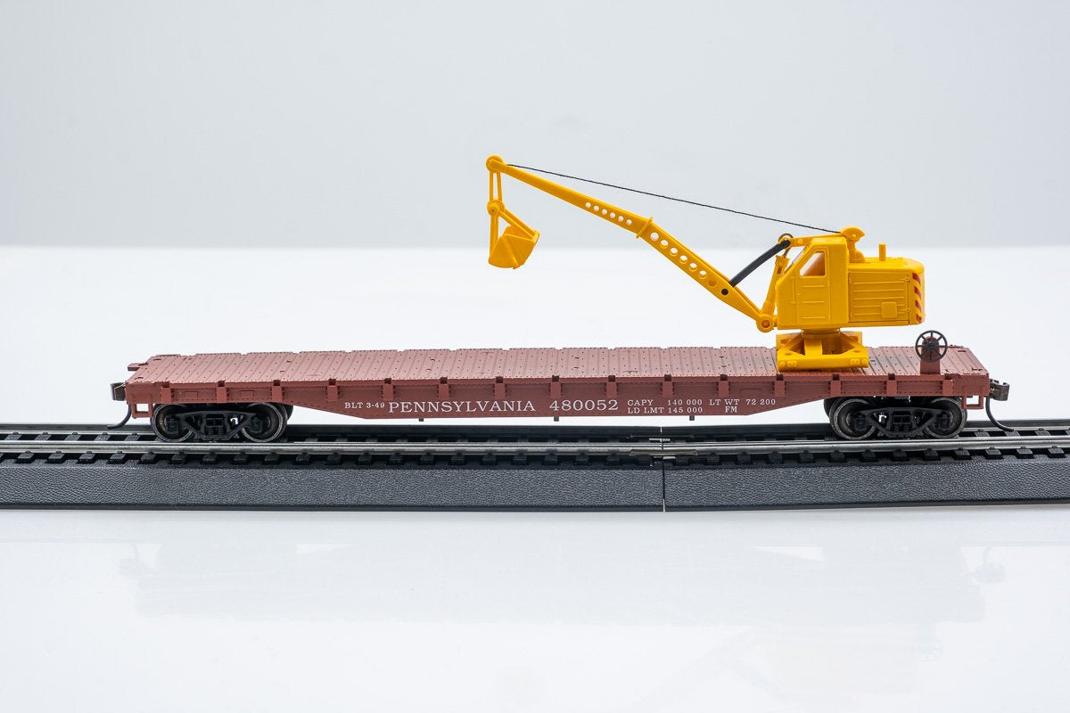 HO Con-Cor Flat Cars with Crane - Pennsylvania – Con-Cor Trains