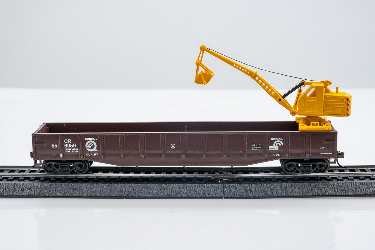 HO Con-Cor Gondolas with Crane - Conrail – Con-Cor Trains