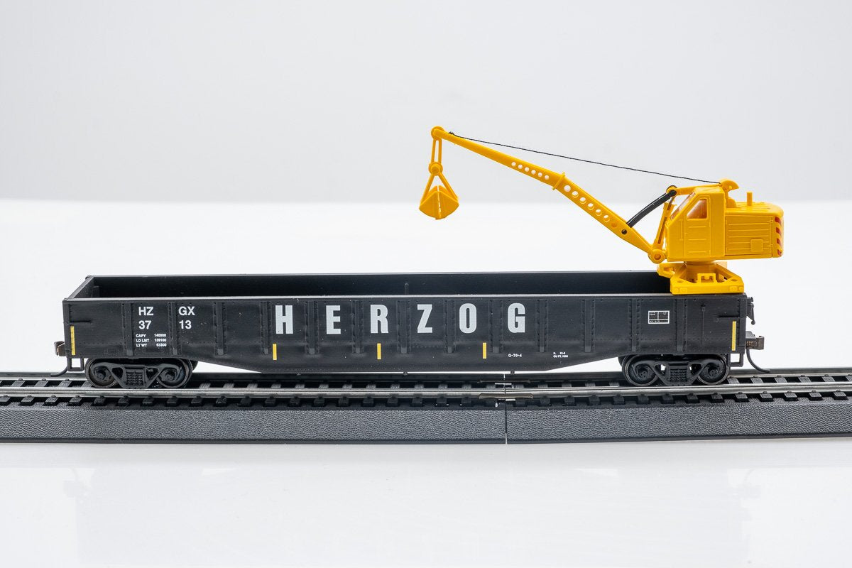 HO Con-Cor Gondolas with Crane - Herzog Industries – Con-Cor Trains